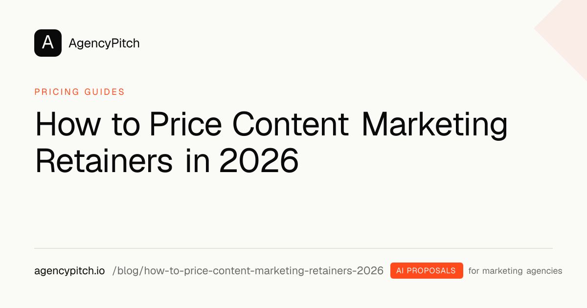 How to Price Content Marketing Retainers in 2026 | AgencyPitch